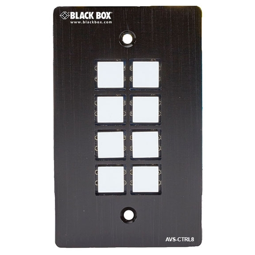 AVS-CTRL8, Wallplate Control Panel, RS-232, 8-Button - Black Box